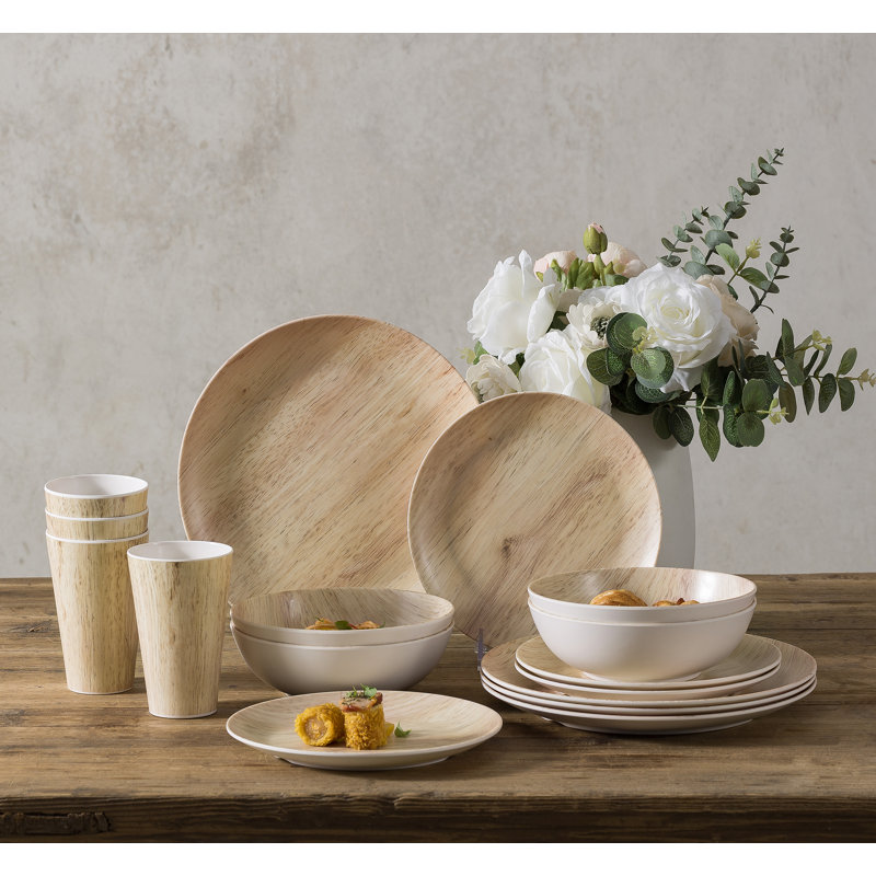 George Oliver Jabreon Melamine Dinnerware Set - Service for 4 & Reviews | Wayfair